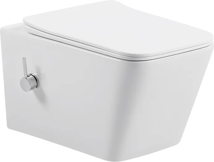 Erga Mery, závěsná WC mísa s funkcí bidetu, Rimless + toaletní sedátko, bílá lesklá, ERG-V03-MERY-RIM-BID-WH