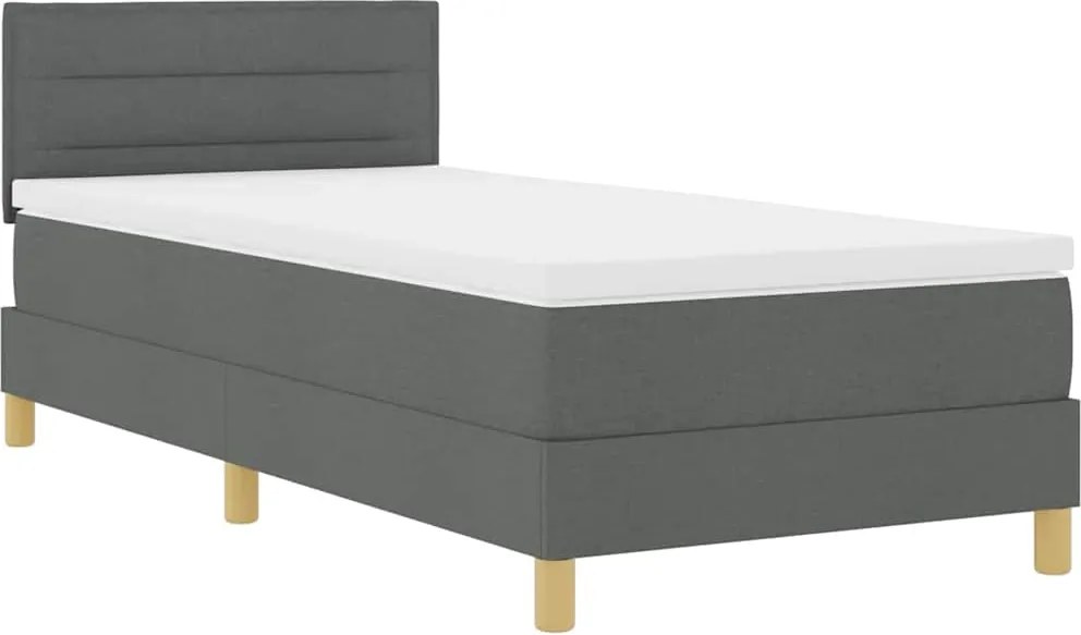 Postel s boxspringem s polštářem Tmavě šedá 80 x 200 cm textil 3338798