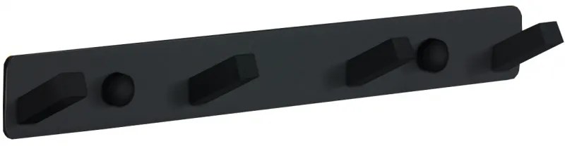 Mexen příslušenství, Věšák na ručníky 4-háčky, černá, 709174-70