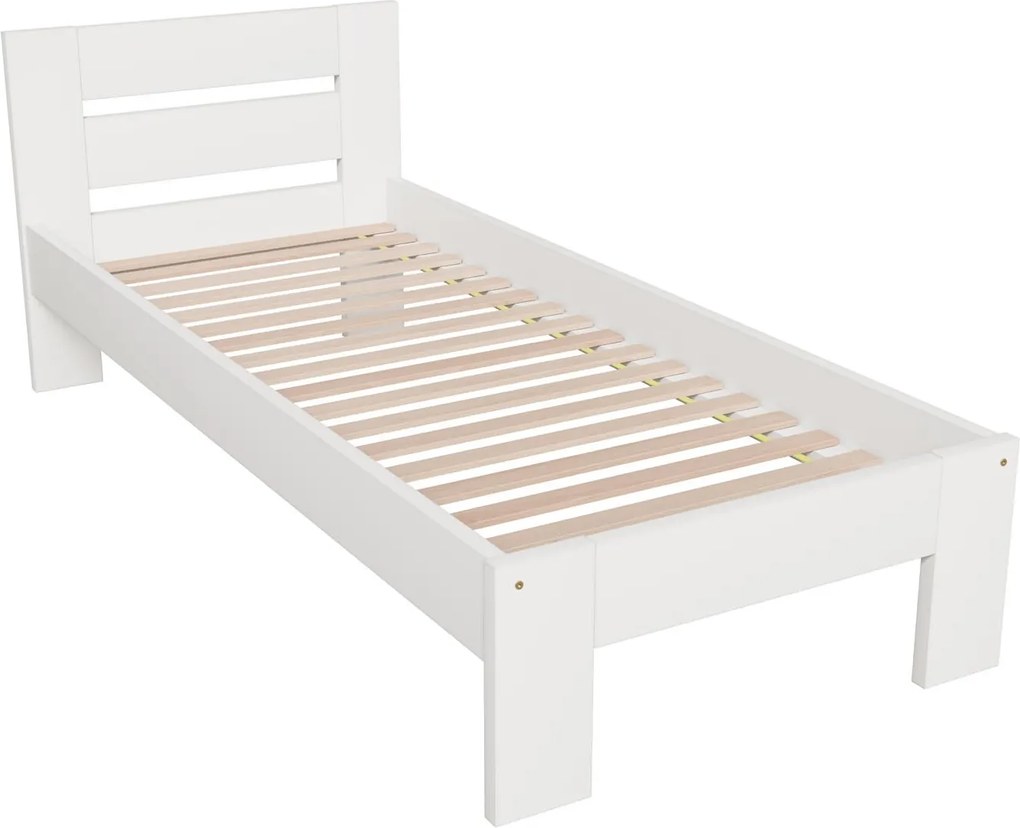Jednolůžková postel z masivu MATILDA 90x200 bílá