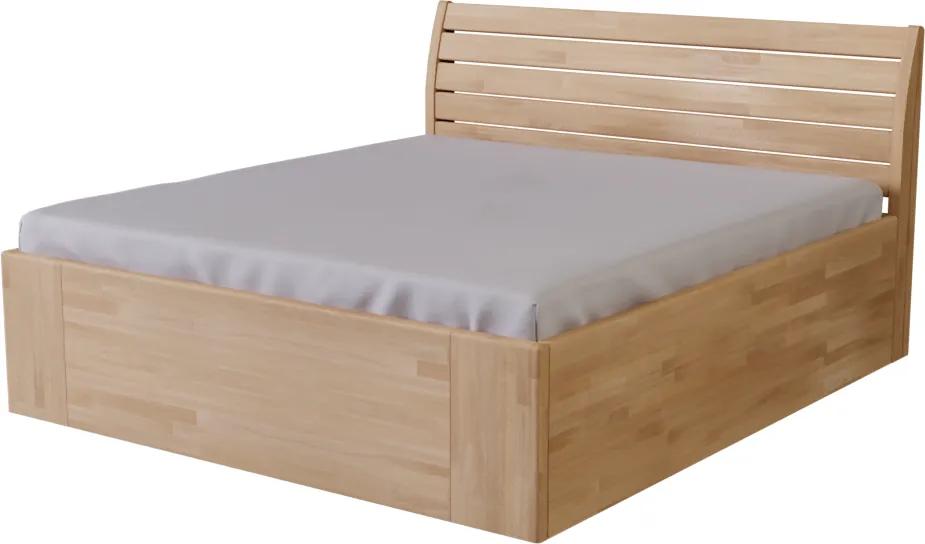 Manželská postel CURYCH - BOX - SOLWO DESIGN Dřevo a odstín oleje: BUK Cink - Olejování přírodní, Rozměr spací plochy: 220x200