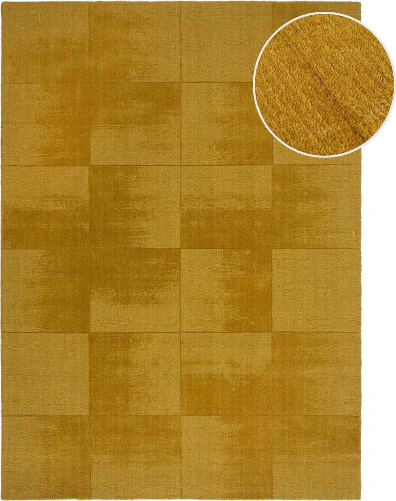 Flair Rugs, Kusový koberec Demi Check Ombre Yellow, 200x290, žlutá, ložnice