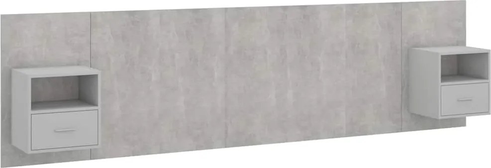 Čelo postele se skříňkami betonově šedé kompozitní dřevo 3115743