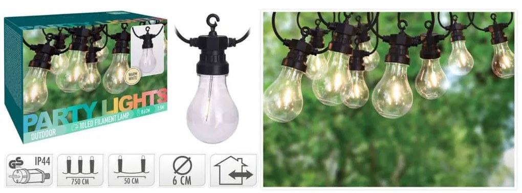 ProGarden Zahradní LED osvětlení 10 světel 24 V