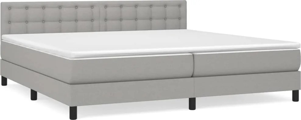 Box spring postel s matrací světle šedá 200 x 200 cm textil 3140401