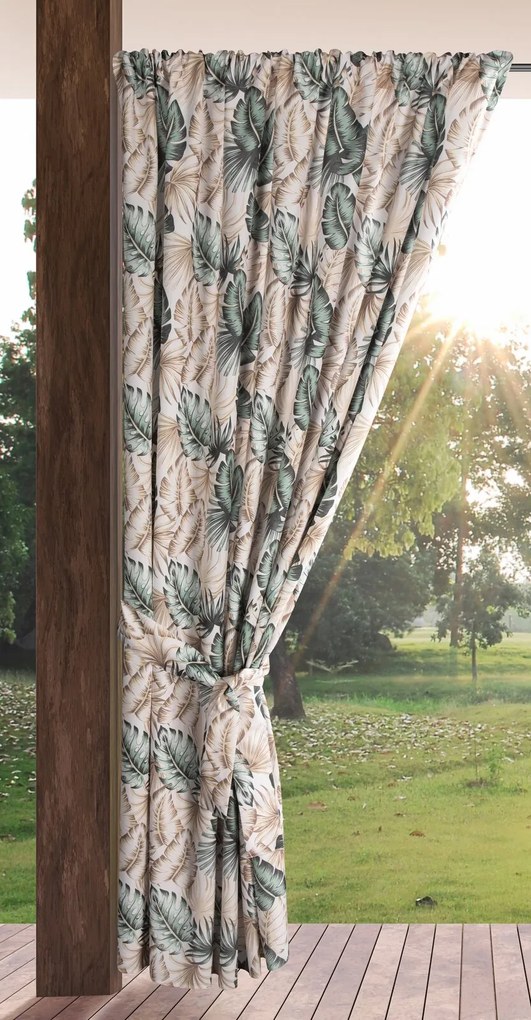 ZAHRADNÍ VODĚODOLNÝ ZÁVĚS NA PÁSCE GARDEN 155X200 CM LISTY