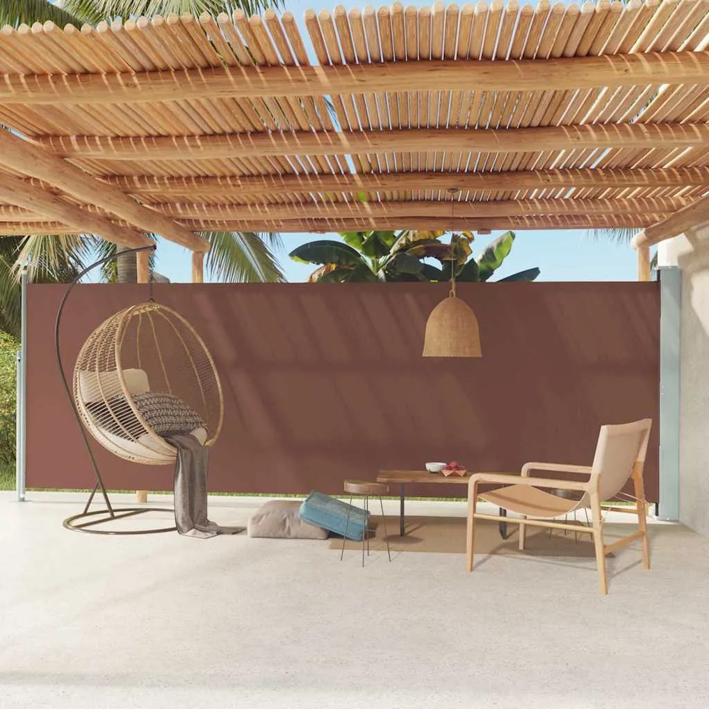 Zatahovací boční markýza 180x600 cm hnědá 317969
