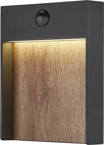 LA 1002955 FLATT SENSOR Outdoor, nástěnné LED svítidlo, 3000K, IP65, antracitové/hnědé - BIG WHITE (SLV)