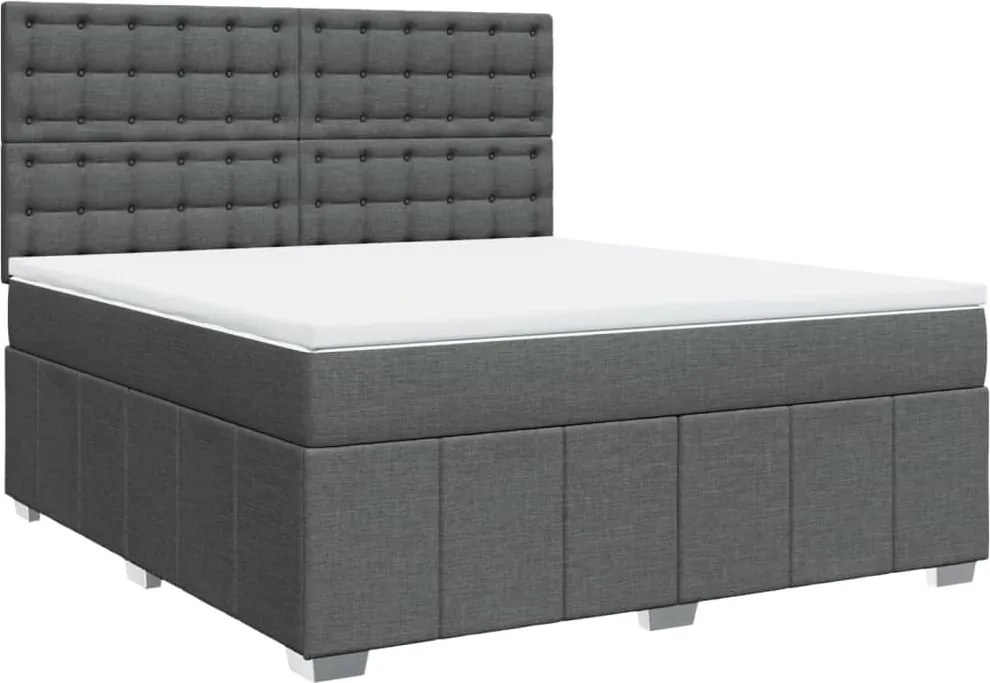 Box spring postel s matrací tmavě šedá 180x200 cm textil 3294062