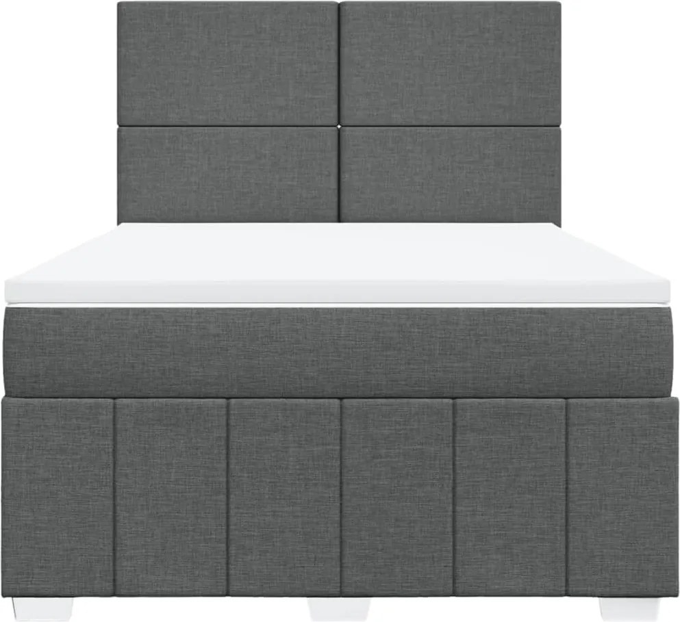 Box spring postel s matrací tmavě šedá 160x200 cm textil 3294013