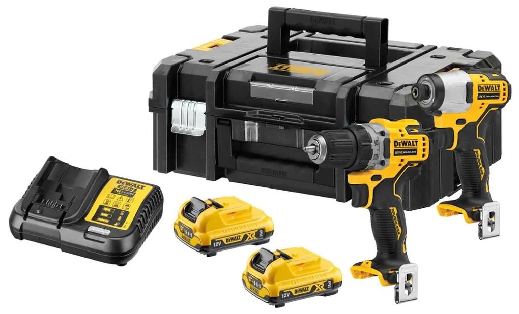 DeWALT Nářadí - 12V sada vrtačky a rázového utahováku, 2x aku 3,0 Ah XR, nabíječka DCK2110L2T