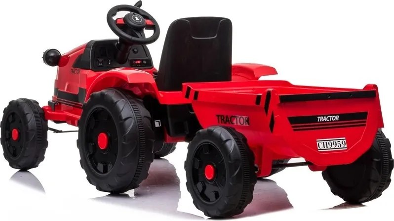 LEAN CARS Elektrický traktor s přívěsem CH9959 červený