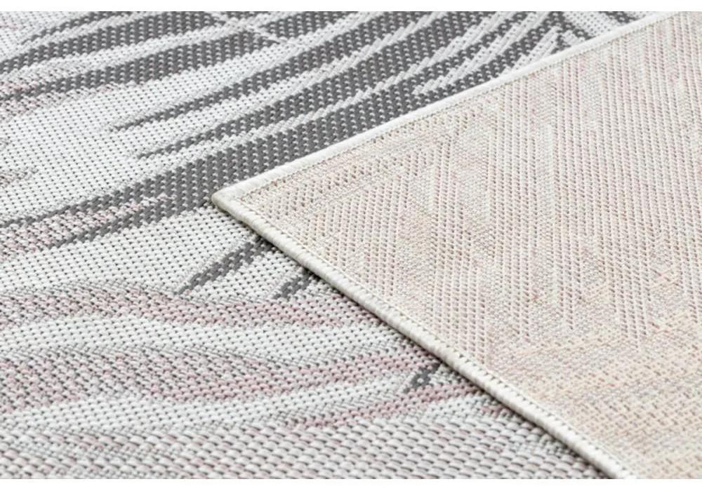 Kusový koberec Palmové listy růžově šedý atyp 60x250cm