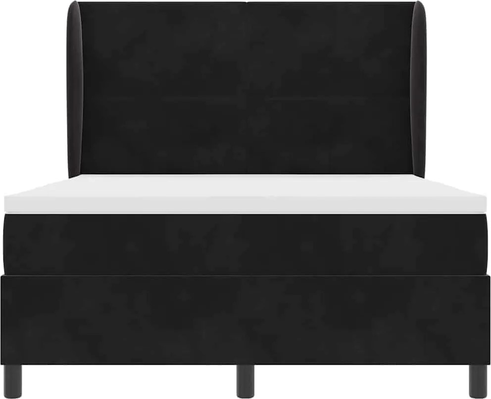 Postel s boxspringem s čelo Černý 200 x 140 cm samet 3340930