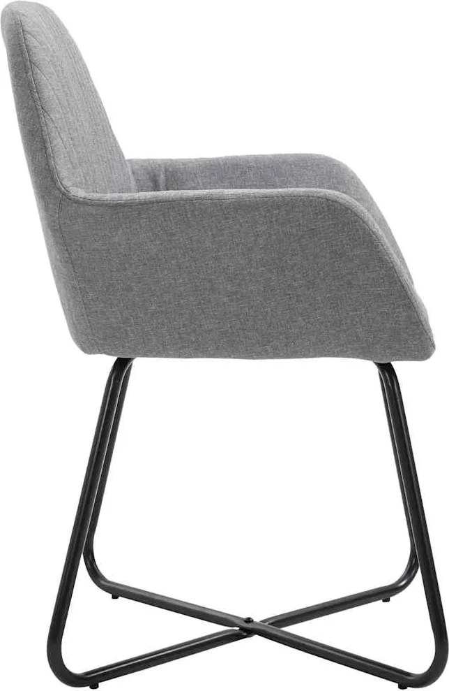 Jídelní židle 4 ks světle šedé textil 277094