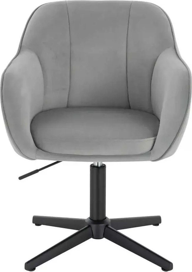 LuxuryForm DESIGN Otočná židle AVOLA VELUR na černém kříži - světle šedá