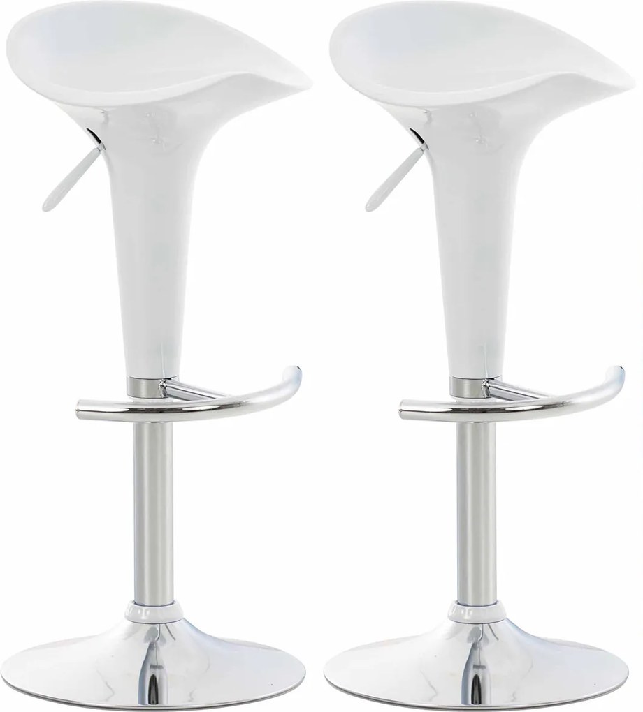 Sada 2 barových židlí Saddle – bílá