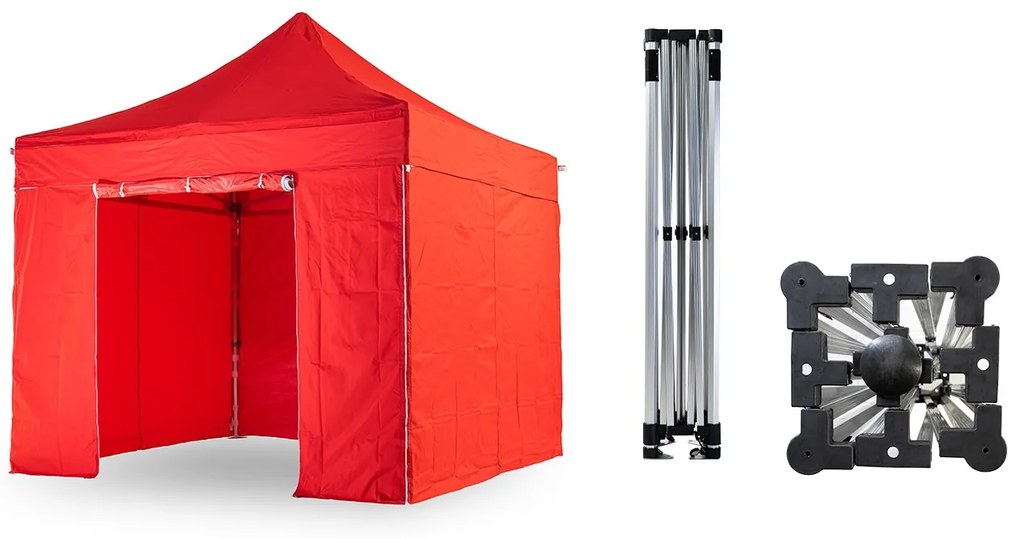 Nůžkový párty stan 3x3 m TENTino SMALL HEXAGON Barva opláštění (Zvolte variantu): 7A - ČERVENÁ