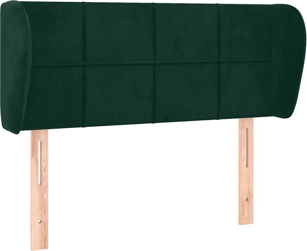 Čelo postele typu ušák tmavě zelené 93x23x78/88 cm samet 3117183
