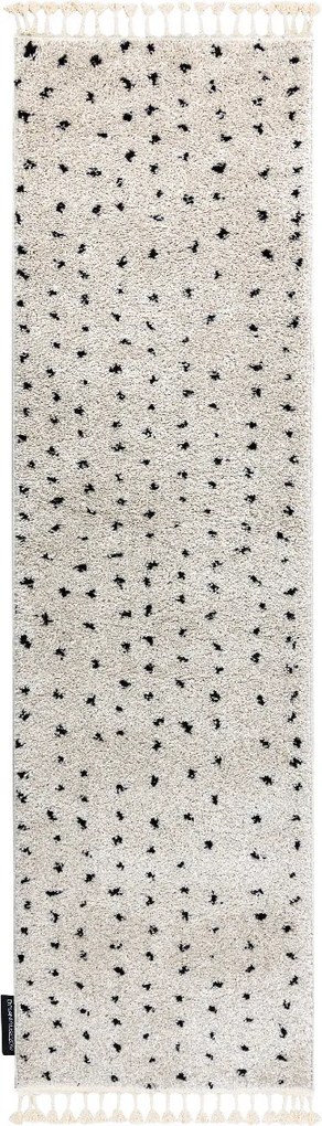 Dywany Łuszczów, Běhoun Berber Syla B752 dots cream, 80x250, bílá, kuchyně