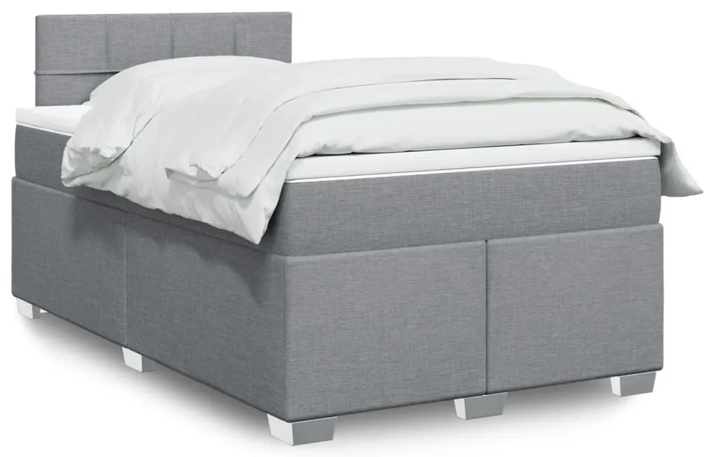 Box spring postel s matrací světle šedá 120 x 200 cm textil 3285855