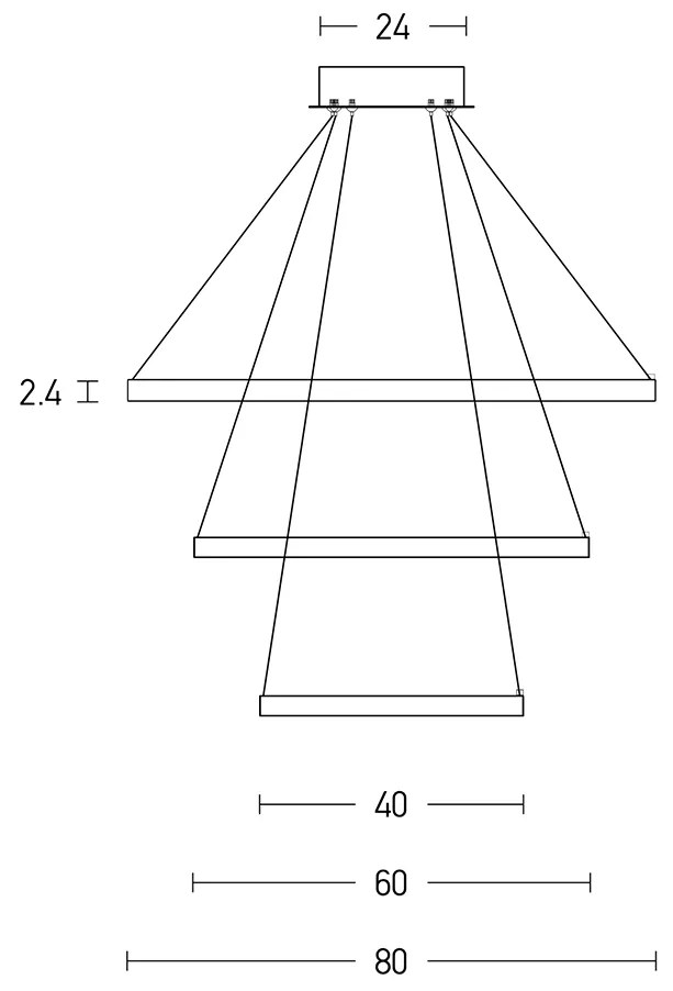 Zambelis 180030 závěsné LED svítidlo bílé, 135W, 3000K, 80cm