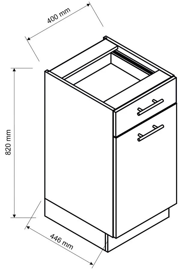 Casarredo - Komfort nábytek D40S1 d. skříňka se zásuvkou CARLO šedá grafit/artisan