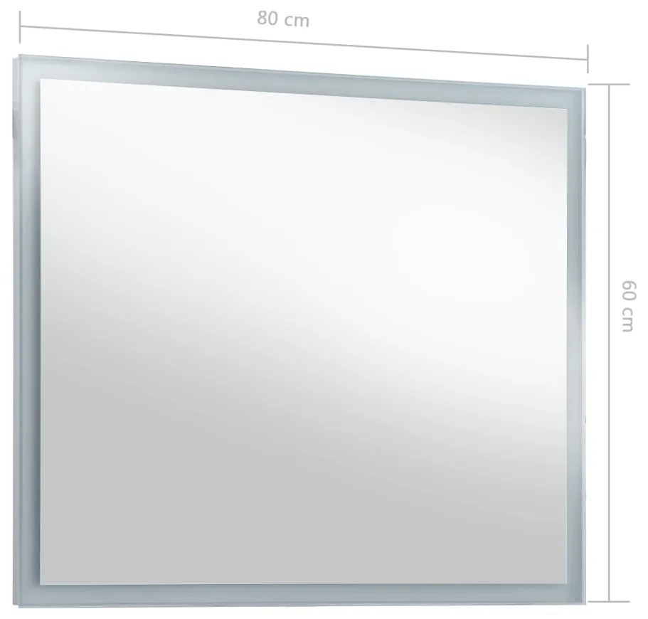 Koupelnové nástěnné zrcadlo s LED osvětlením | 80x60 cm