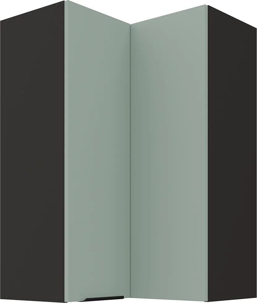 ARIA sc | horní kuchyňská skříňka 60x60 GN-90 2F (90°) rohová s policemi | VYSOKÁ | 60x60 cm | černá/aquamarine