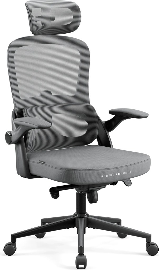 Ergonomická kancelářská židle šedá Normal Size: Diablo V-Light