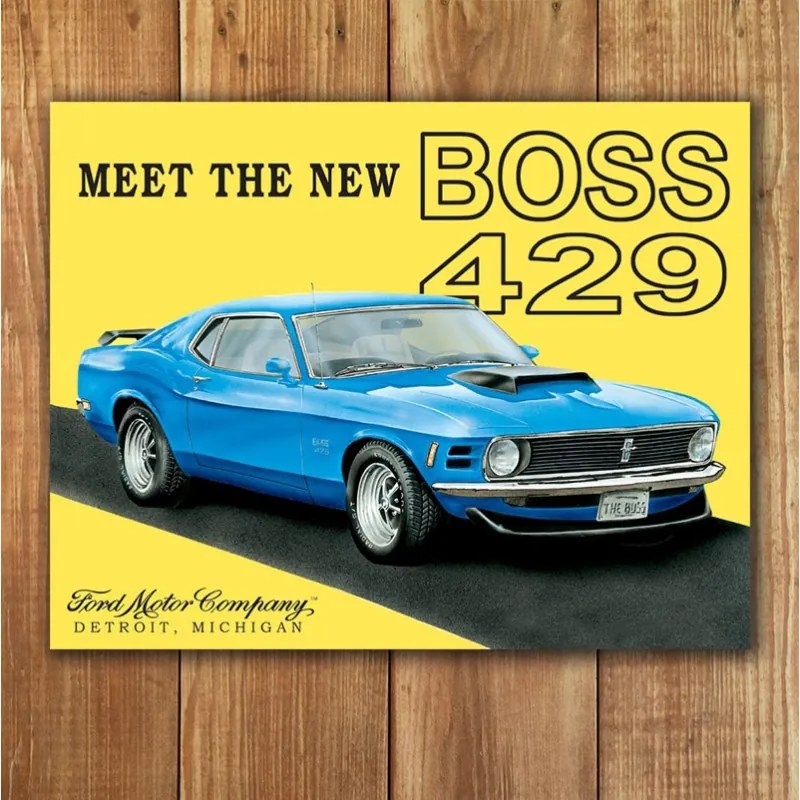 Plechová cedule Ford Mustang Boss 40 cm x 32 cm