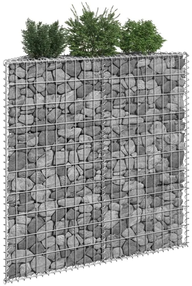 Gabionový vyvýšený záhon trapéz pozinkovaná ocel 100x20x100 cm 145653