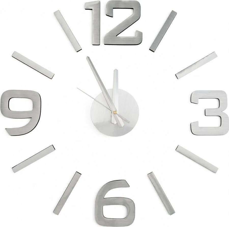 Samolepící hodiny G21 Classic Style, stříbrné [7821285]
