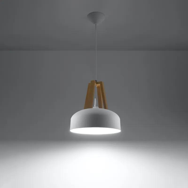 CASCO Závěsné světlo, bílá-dřevo SL.0388 - Sollux