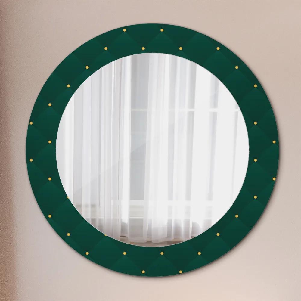 Kulaté zrcadlo s dekorem Zelená luxusní šablona fi 60 cm