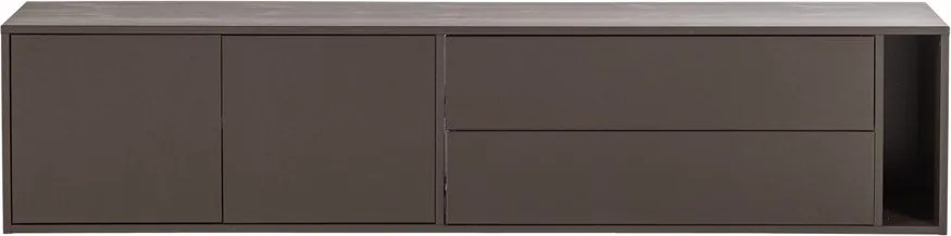 Tmavě hnědý TV stolek z borovicového dřeva 200x45x44 cm Settle Down – vtwonen