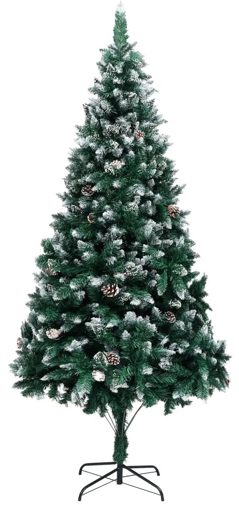 Umělý vánoční stromek se šiškami a bílým sněhem 240 cm,  321018