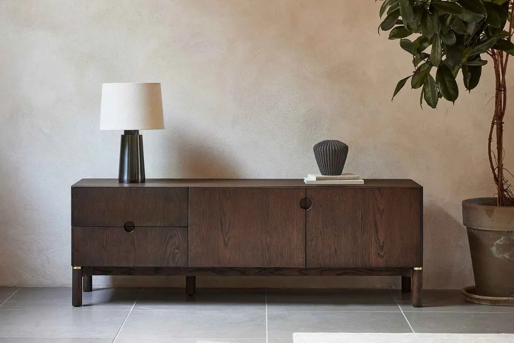 Designový TV stolek Takayoshi 160 cm tmavě hnědý