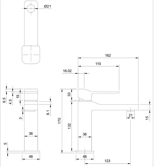 OMNIRES SL7710CR - Umyvadlová baterie SLIDE 17 cm lesklý chrom