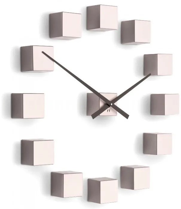 Designové nástěnné nalepovací hodiny Future Time FT3000PI Cubic pink