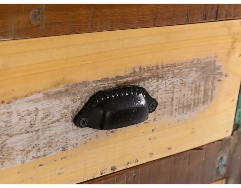 furniture-nabytek.cz - Masivní komoda Westhill z recyklovaného dřeva, lakovaná, vícebarevná – 122×42×90 cm