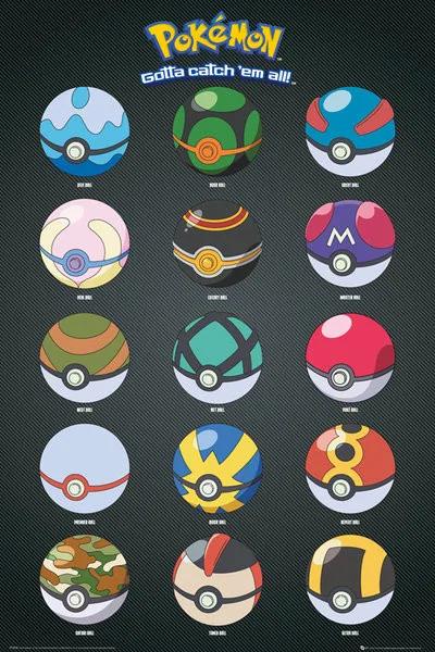 Plakát, Obraz - Pokémon - Pokeballs, (61 x 91,5 cm)