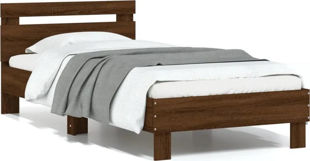 vidaXL Rám postele s čelem 75 x 190 cm kompozitní dřevo [838570] Barva: Černá