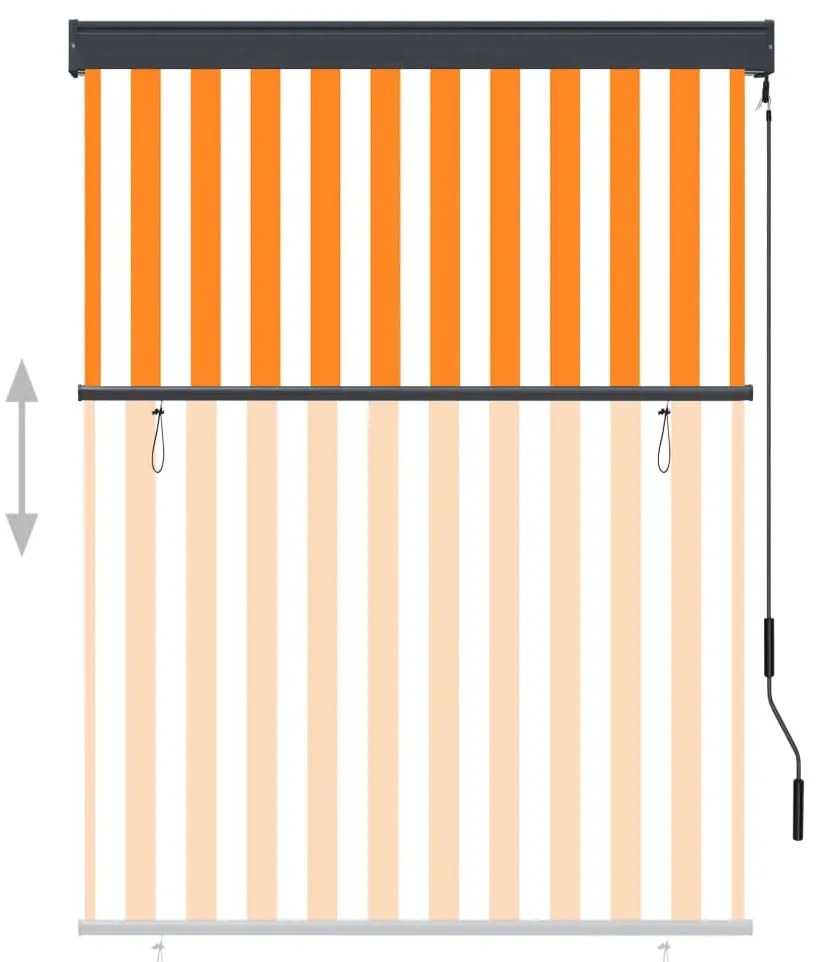 vidaXL Marketos Venkovní roleta 120 x 250 cm bílooranžová