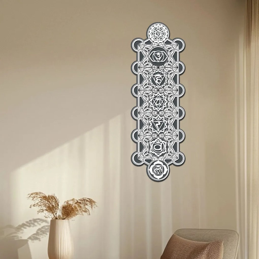 dřevo života Dřevěná dekorace Čakrový panel Zvolte rozměr (cm): 20x60, Zvolte barvu dekoru: Dub sonoma-Ořech