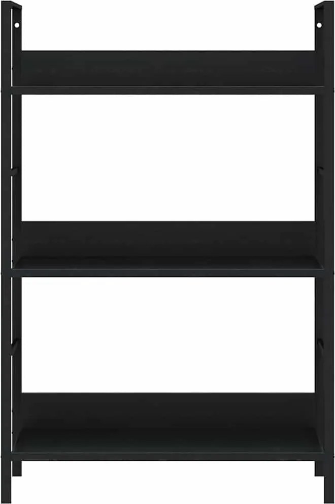 Knihovna se 3 policemi černá 60x27,6x90,5 cm kompozitní dřevo 288218