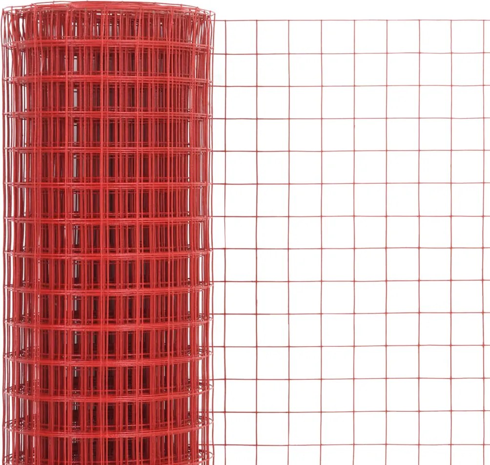 Pletivo ke kurníku ocel PVC vrstva 25 x 0,5 m červené 143674