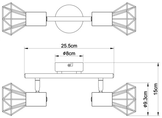 Globo 54802-2 - Bodové svítidlo XARA I 2xE14/40W/230V