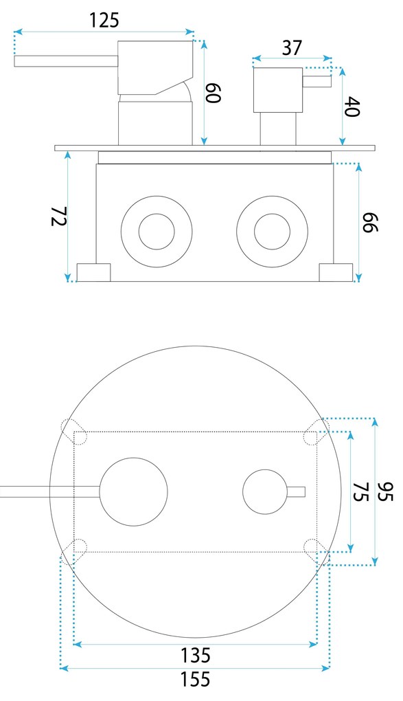 Sprchový komplet REA LUNGO DIAMOND + BOX s podomítkovou baterií, zlatá