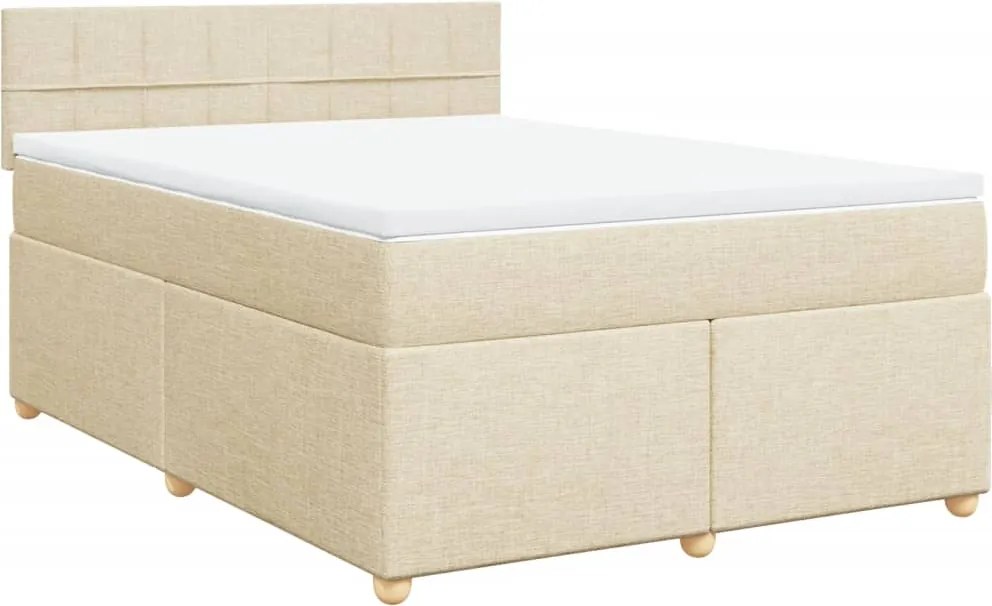 Box spring postel s matrací krémová 140x200 cm textil 3286708